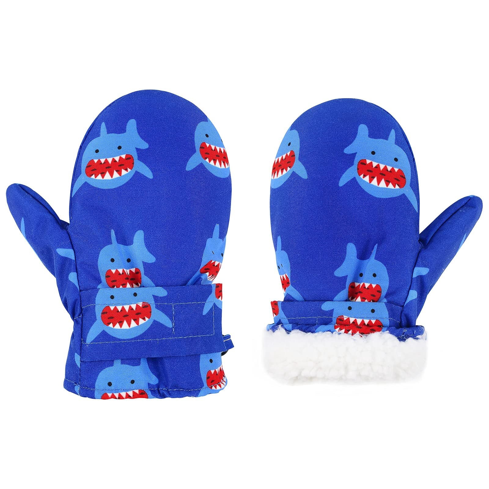 Baby Ski Waterproof Mittens Kids Thick Lined Fleece Gloves for Cold ...