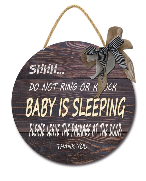 Baby Sleeping Sign For Front Door Baby Sleeping Sign Plaque Decor For ...