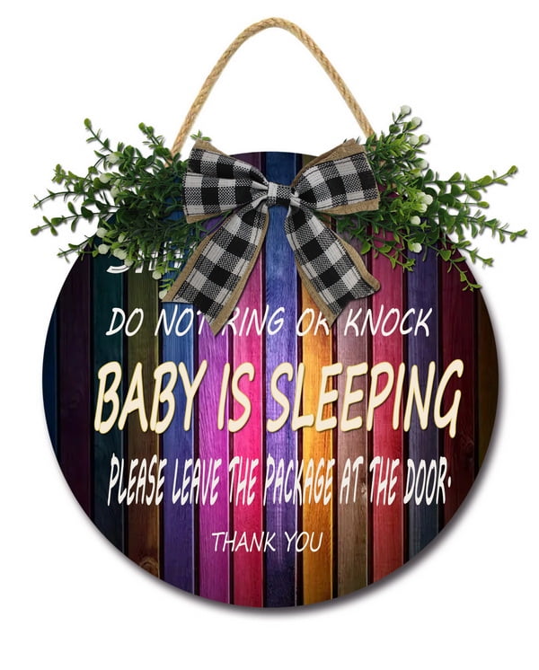 Baby Sleeping Sign For Front Door Baby Sleeping Sign - Please Do Not ...