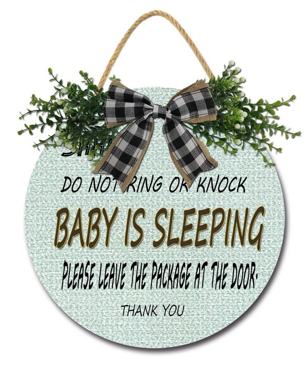Baby Sleeping Sign For Front Door Baby Sleeping Sign - Please Do Not ...