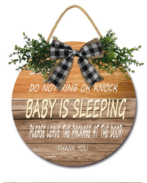 Baby Sleeping Sign For Front Door Baby Sleeping Sign - Please Do Not ...