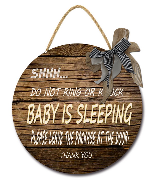Baby Sleeping Sign For Front Door Baby Sleeping Sign For Bedroom Door ...
