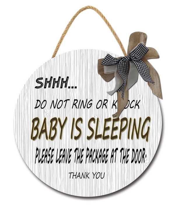 Baby Sleeping Sign For Front Door -Baby Sleeping Sign For Door Do Not ...