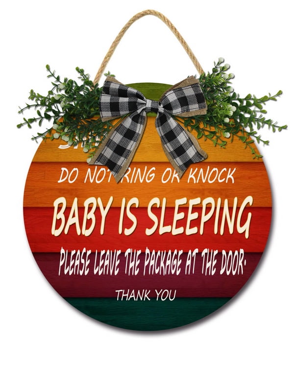 Baby Sleeping Sign For Front Door Decorations Hanging - Baby Sleeping ...