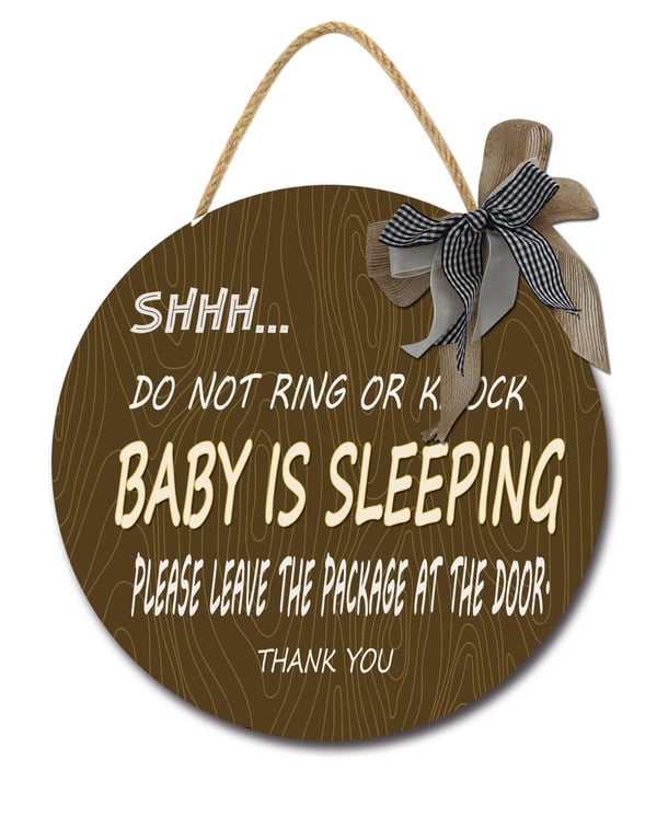 Baby Sleeping Sign For Front Door - Please Do Not Knock Or Ring The ...