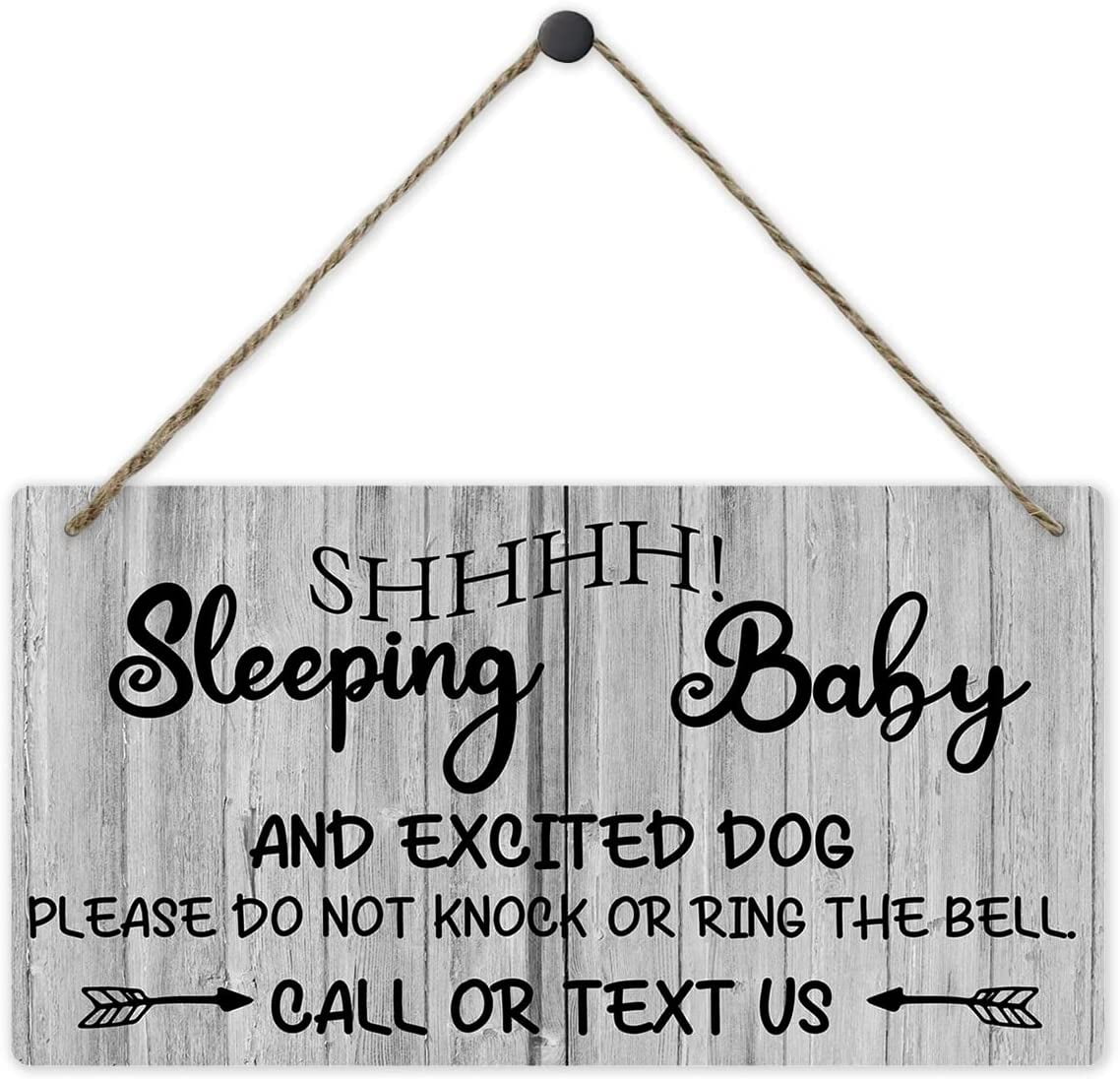 Baby Sleeping Sign Plaque Decor for Front Door - Please Do Not Disturb ...
