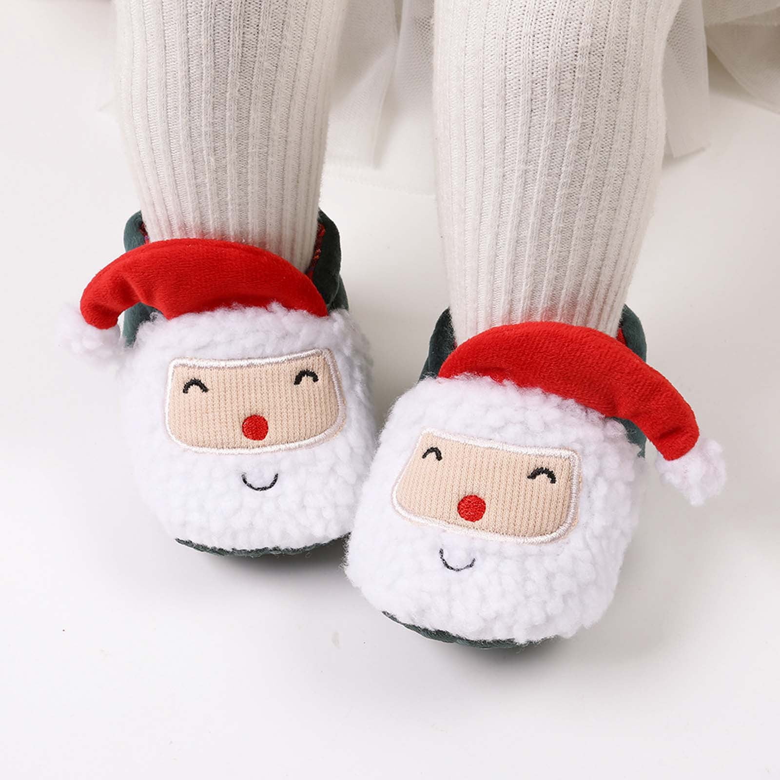 Baby Slipper Shoes Santa Slippers Baby Girl Sock Shoes Soft Baby Fuzzy ...