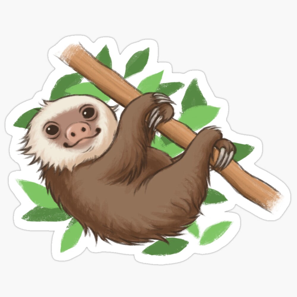 Baby Sloth Sticker Phone Decal Water Bottle Stickers Car Decals, Laptop ...