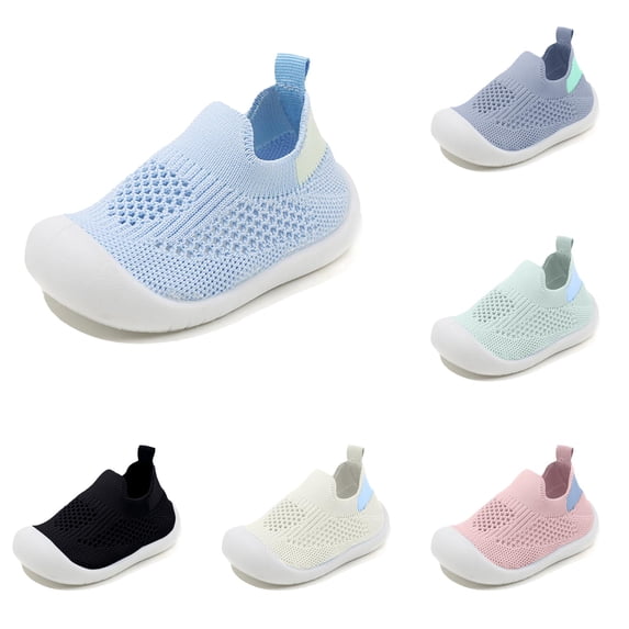 Baby Sneakers First Walking Shoes Breathable Mesh Non Sole Soft Rubber ...