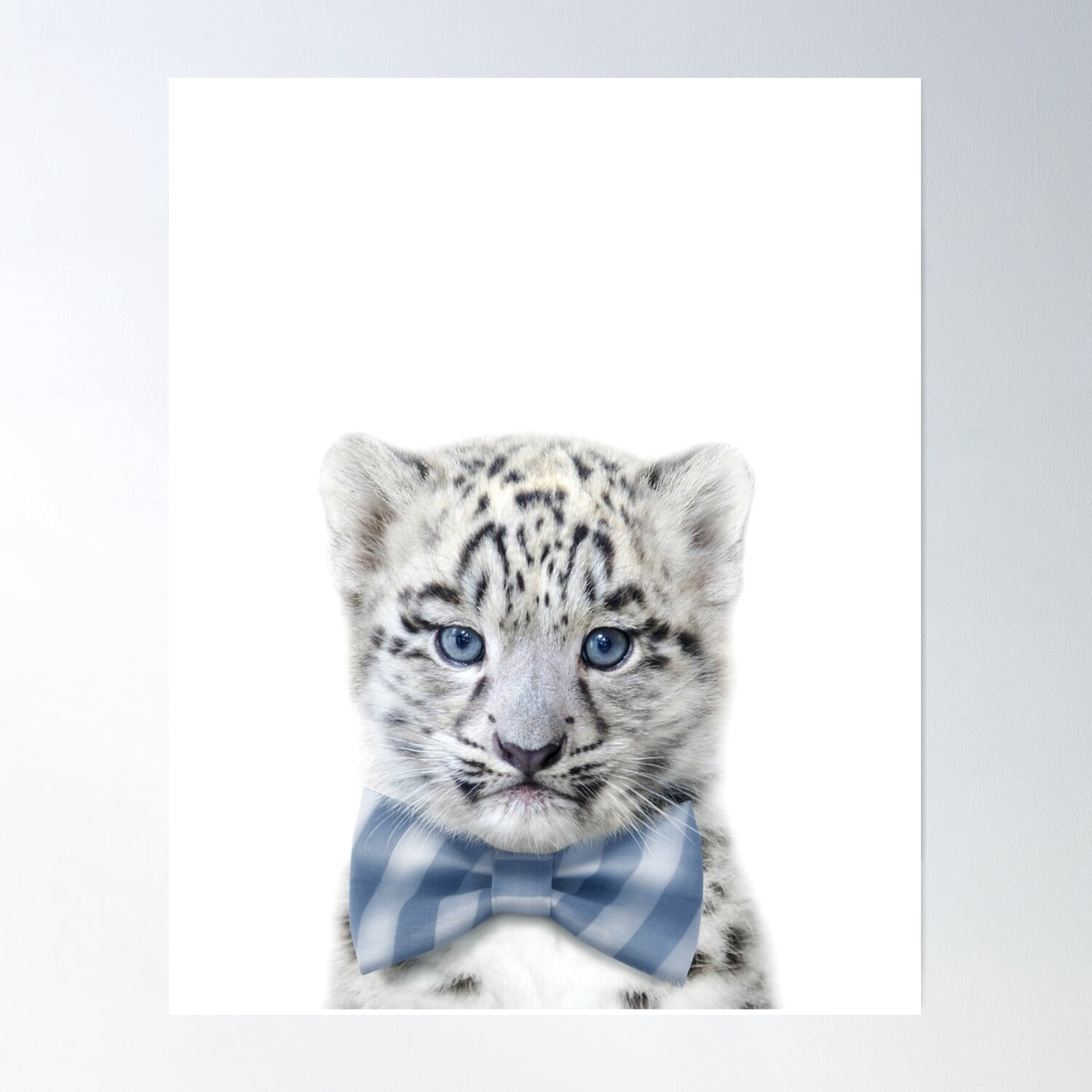 Baby Snow Leopard With Bow Tie Baby Animals Art Print By Synplus ...
