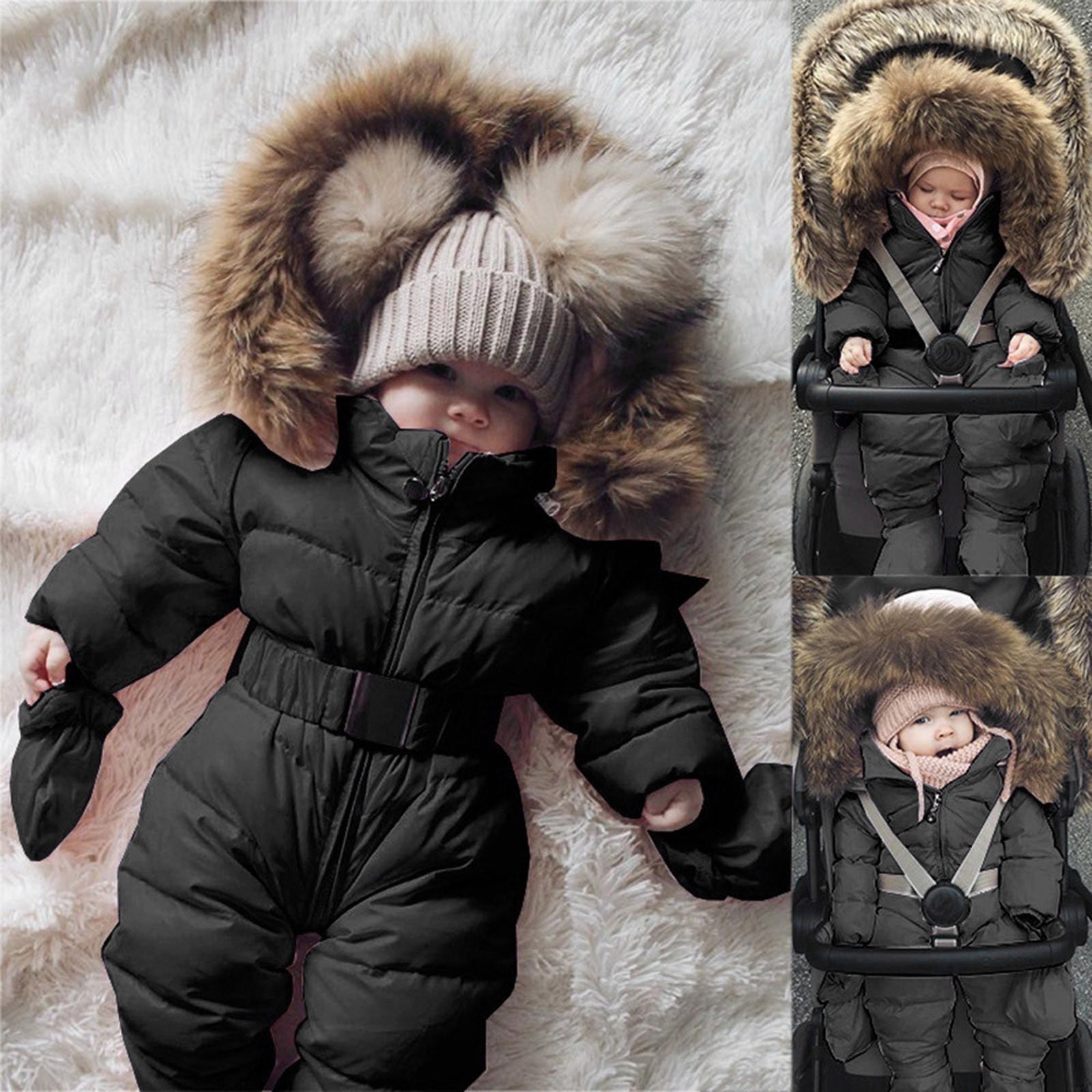 Baby Snowsuit Baby Winter Snowsuits Baby Hoodie Jumpsuit Cute Newborn Girl Outfits for Infant 3 ...