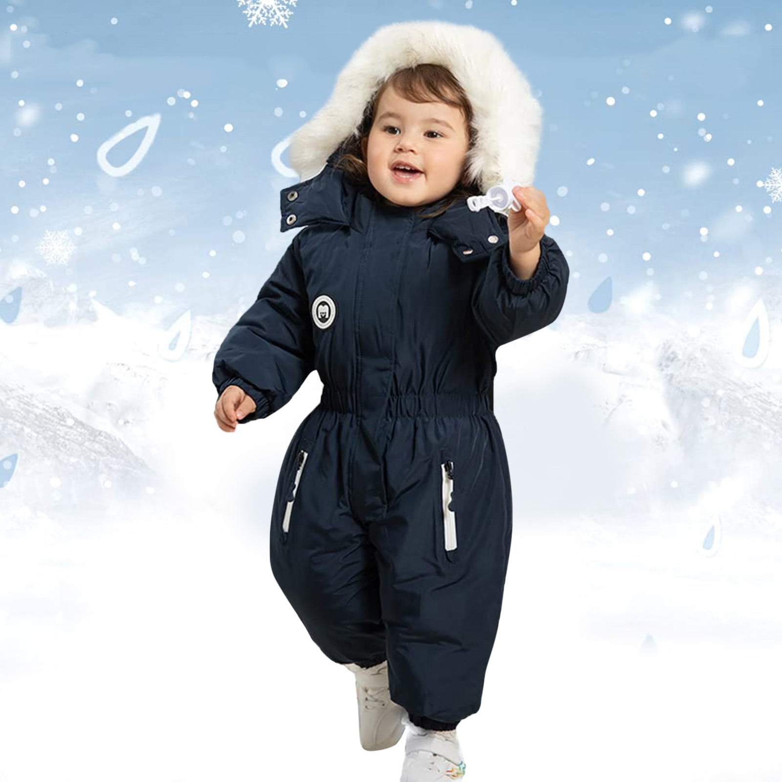 Baby Snowsuit Toddler Hoodies Warm Jumpsuit Snowsuit Toddler Warm ...