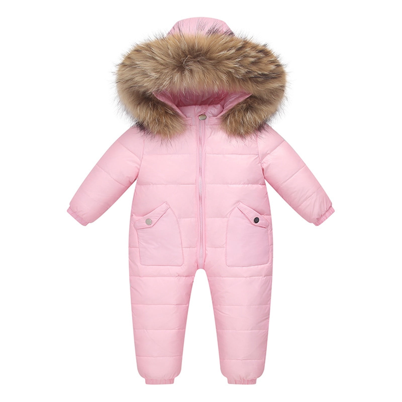 Baby Snowsuit Warm Romper Hooded Coat Toddler Snow Jacket for Newborn 2 ...