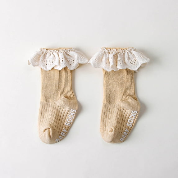 Baby Sock Toddler Mid Calf Socks with Delicate Ruffle Edge for Everyday ...