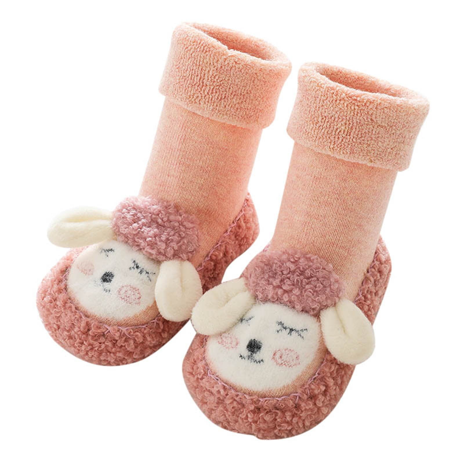 Baby Socks Boy Toddlers Indoor Animals Print Non-Slip Cartoon Sock Pink ...