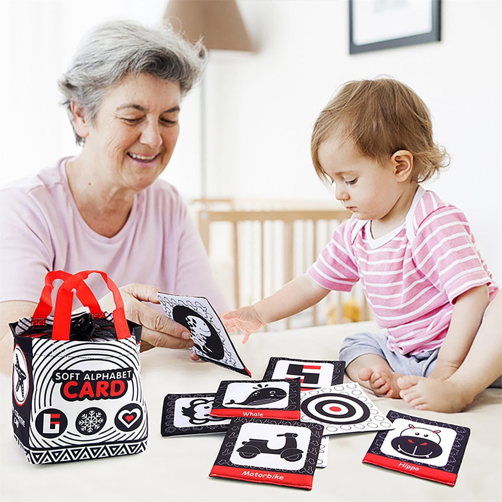 Baby Soft Alphabet Cards, Animals and Numbers Learning Flash Cards with ...