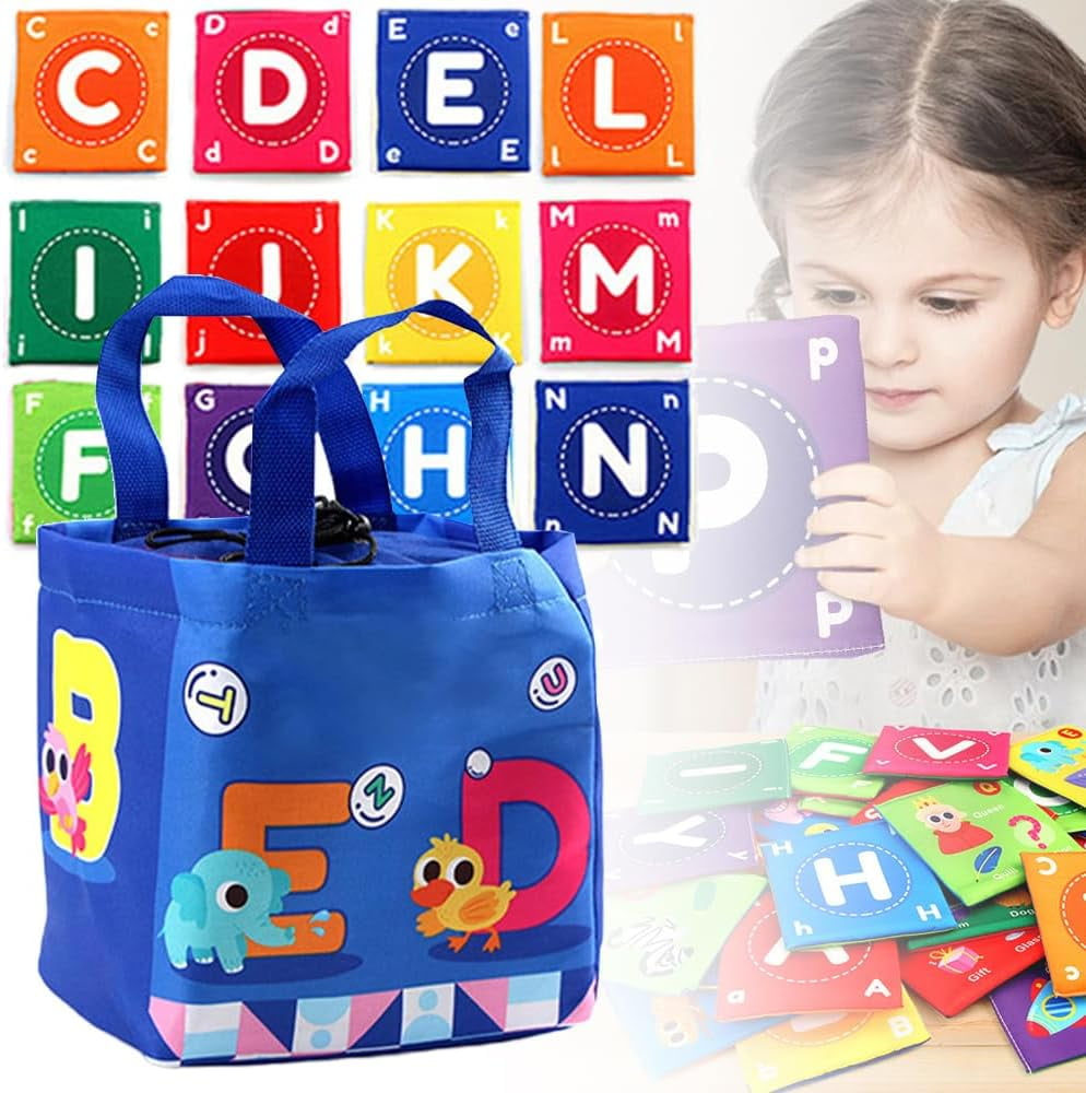 Baby Soft Alphabet Cards Toys, Soft Alphabet Cards with Bag Early Cloth Alphabet Tiles for ...