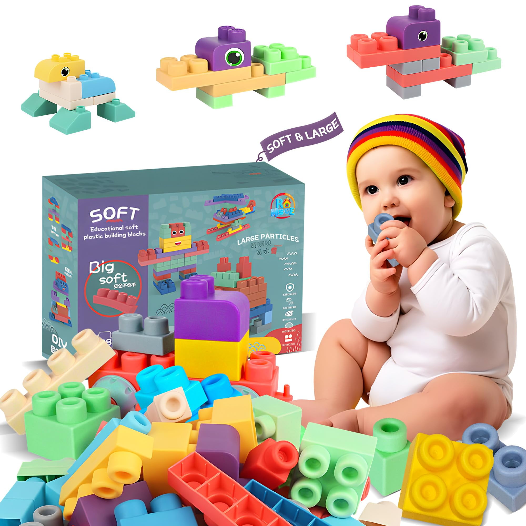 Baby Soft Blocks Building Block Toys, Blocks for Babies 6 Months and Up ...