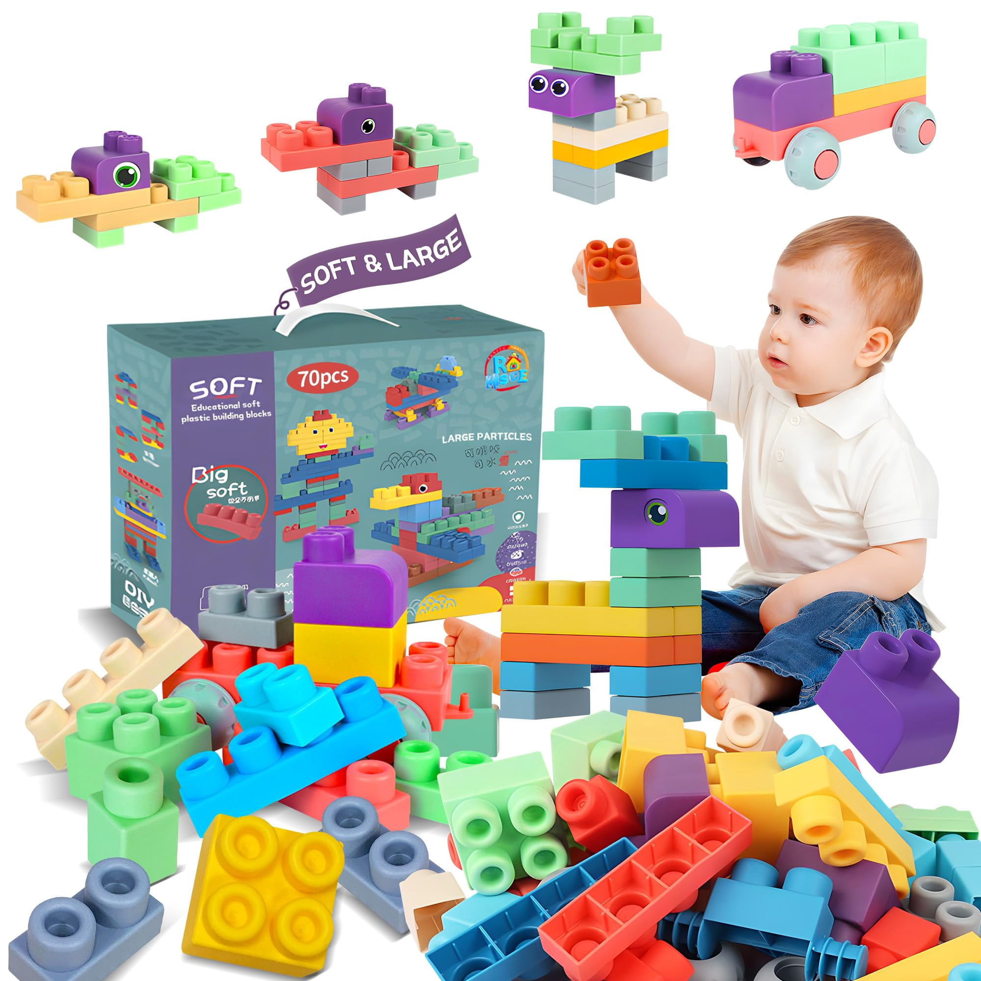 Baby Soft Blocks Building Block Toys, Blocks for Babies 6 Months and Up ...