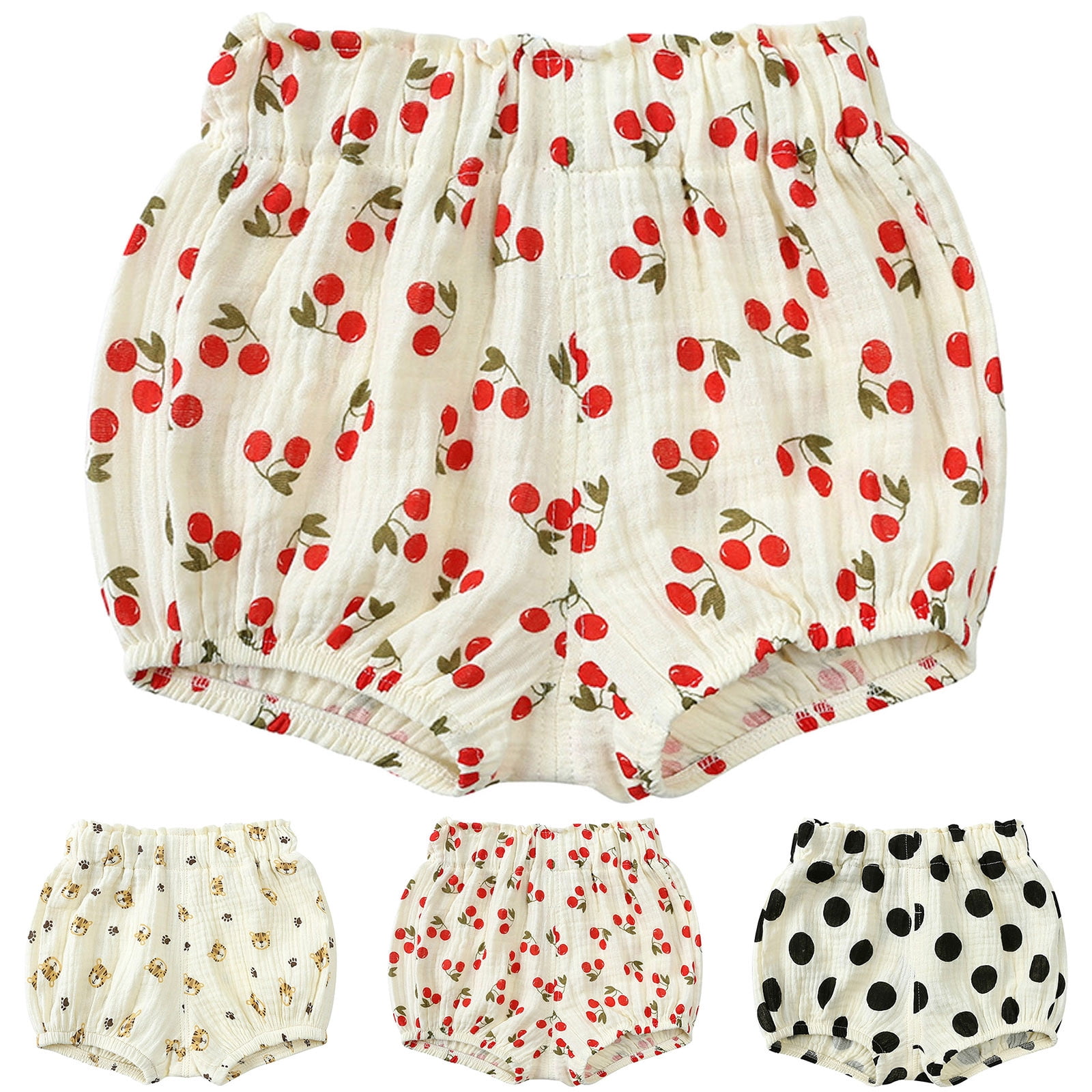 Baby Soft Bloomers Shorts Elastic Waist Cute Print Diaper Cover Casual ...