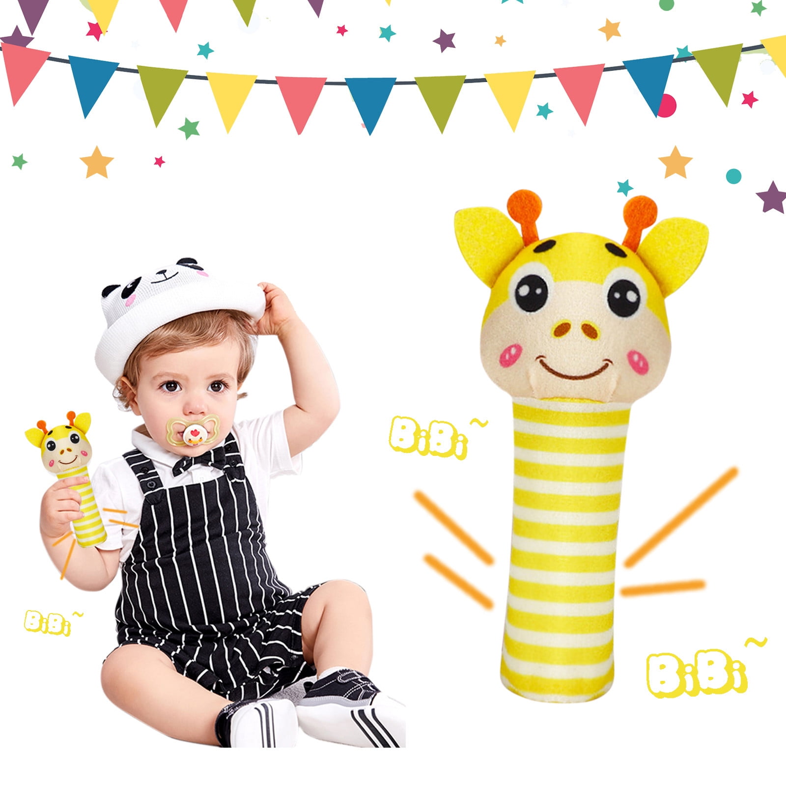 Baby Soft Rattles Shaker Developmental Hand Baby Toys Cute Stuffed ...