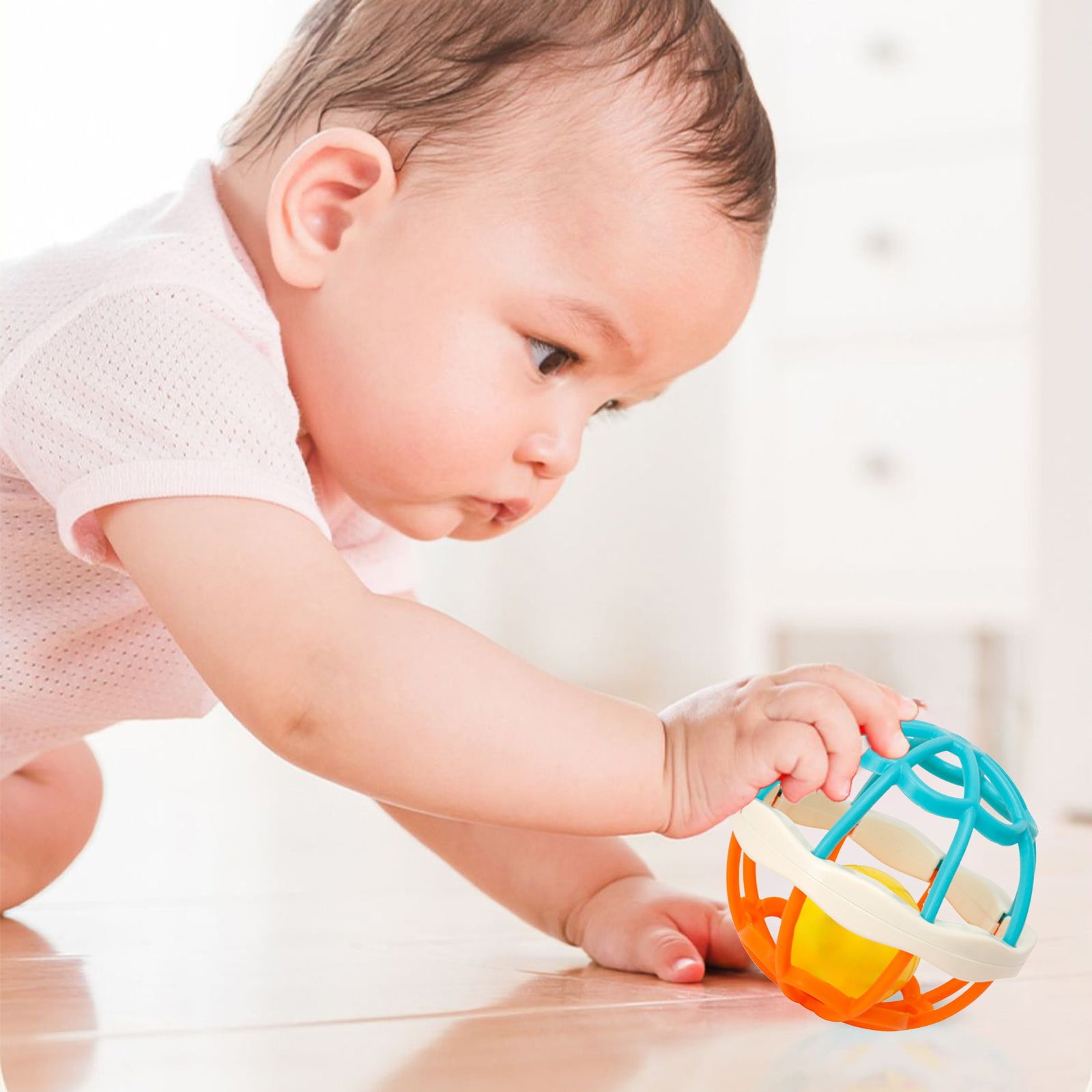 Baby Soft Rubber Rattle Ball Toys, Baby Toys 3-6 Months Sensory ...