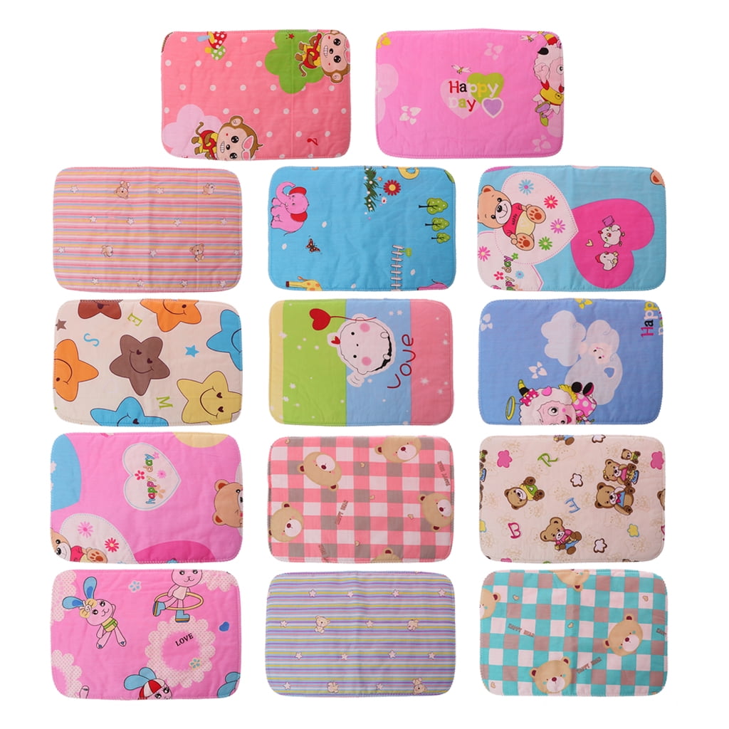 Baby Soft Sheet Urine Changing Pads Cartoon Reusable Infant Bedding ...