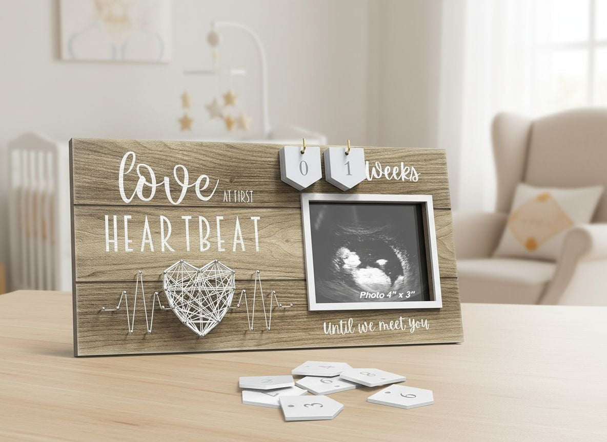 Baby Sonogram Picture Frame with Countdown Weeks - Standard 4"x3 ...
