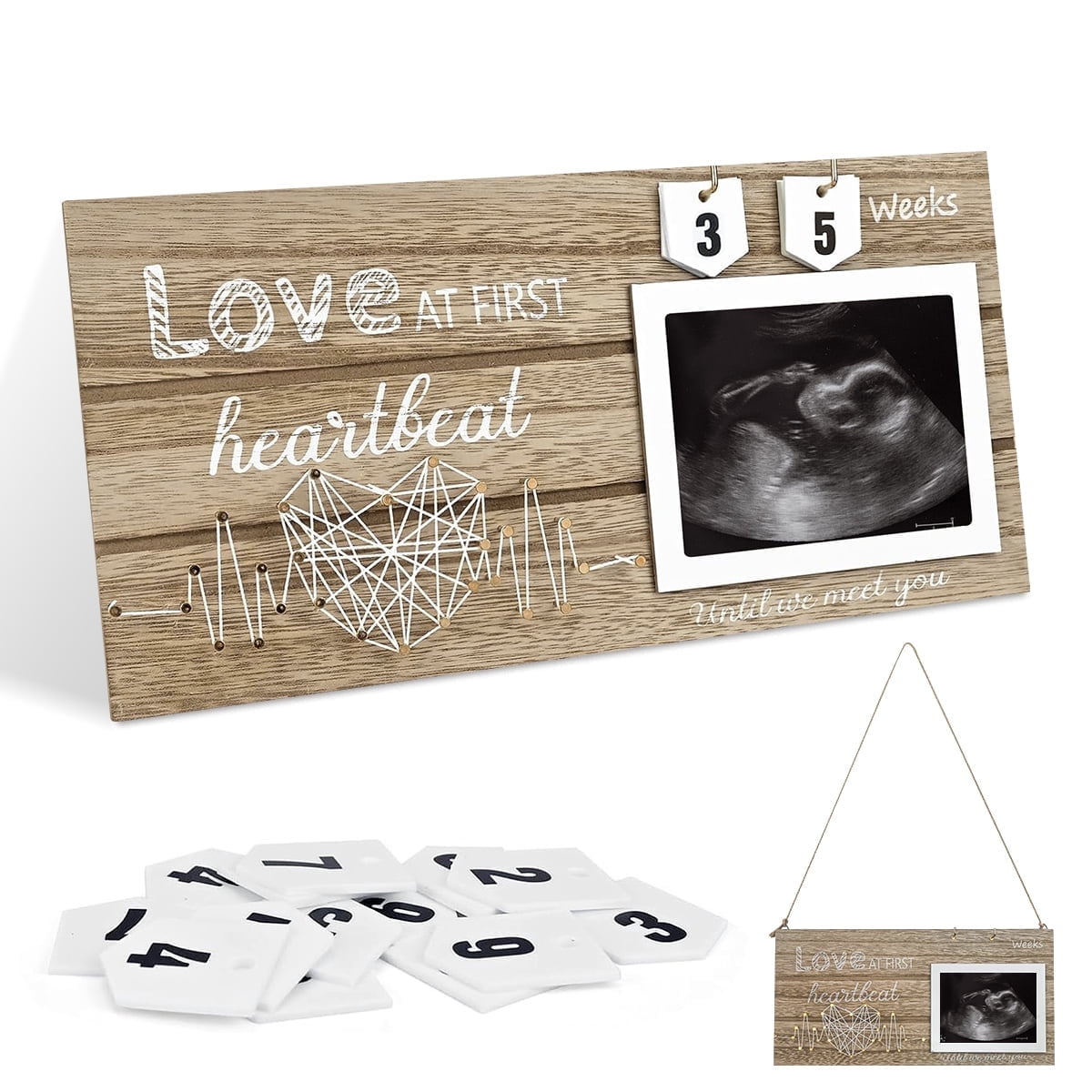 Sonogram Picture Frame with Countdown Weeks - First Heartbeat Sonogram ...