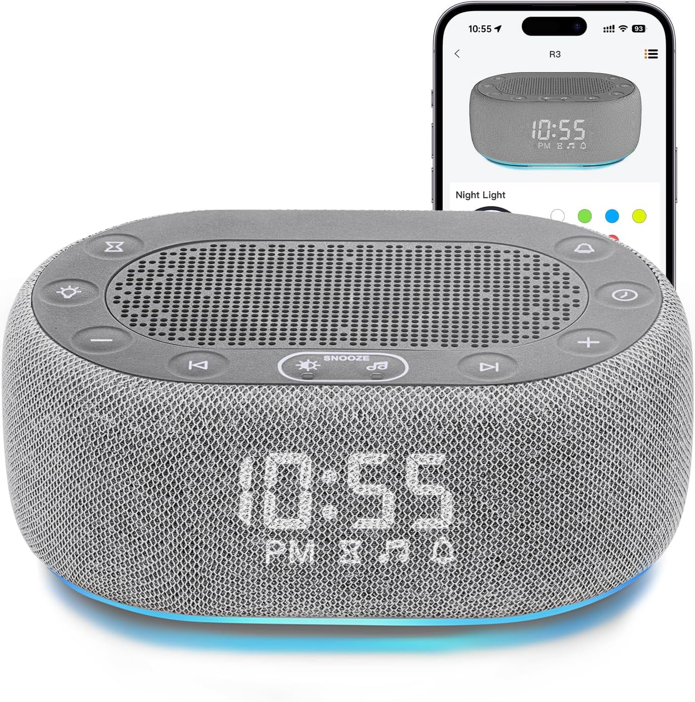 Baby Sound Machine, Nursery Night Light for Kids, Alarm Clock, White ...