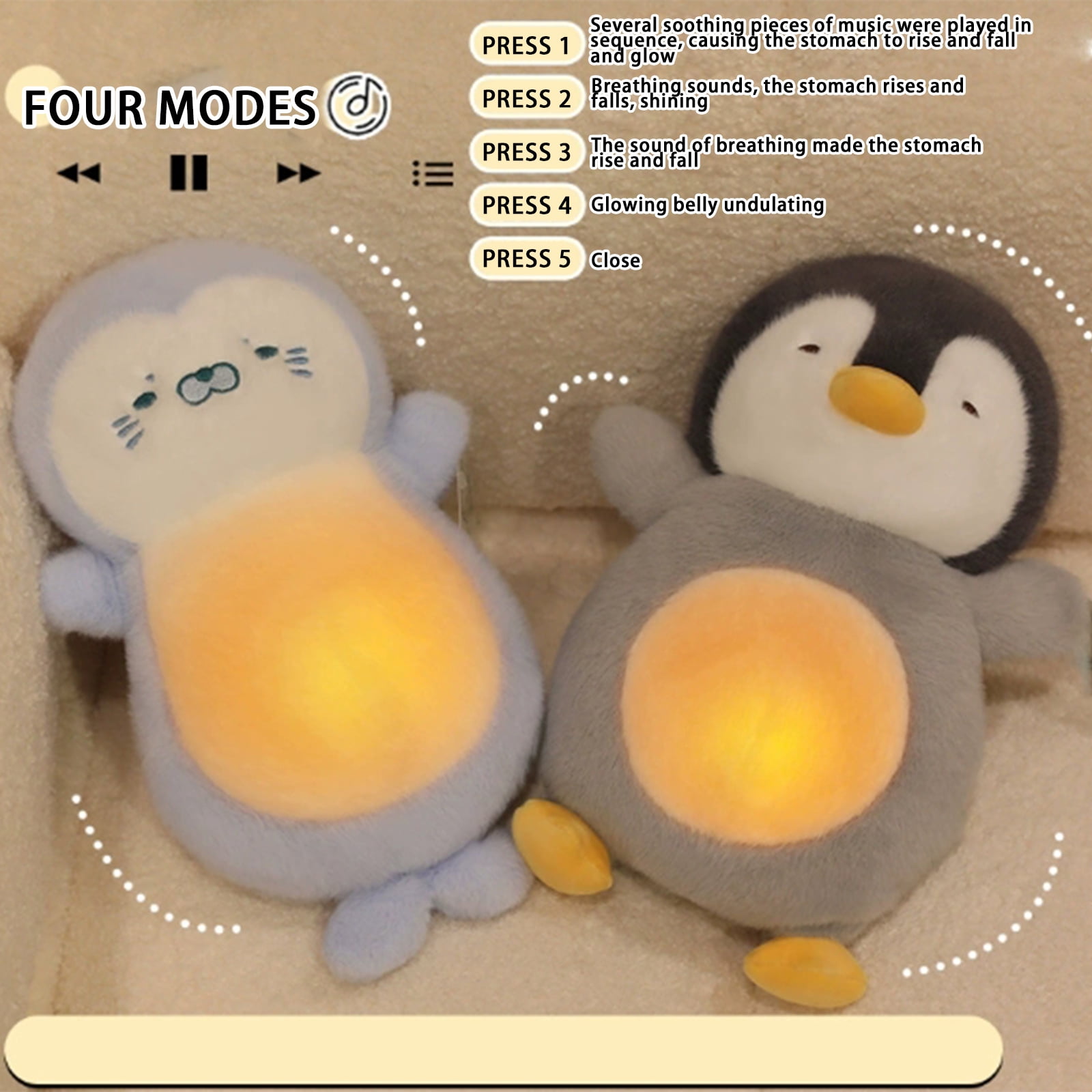 Baby Sound Machine Soothing Seal,Anxiety Relief Stitch Breathing ...