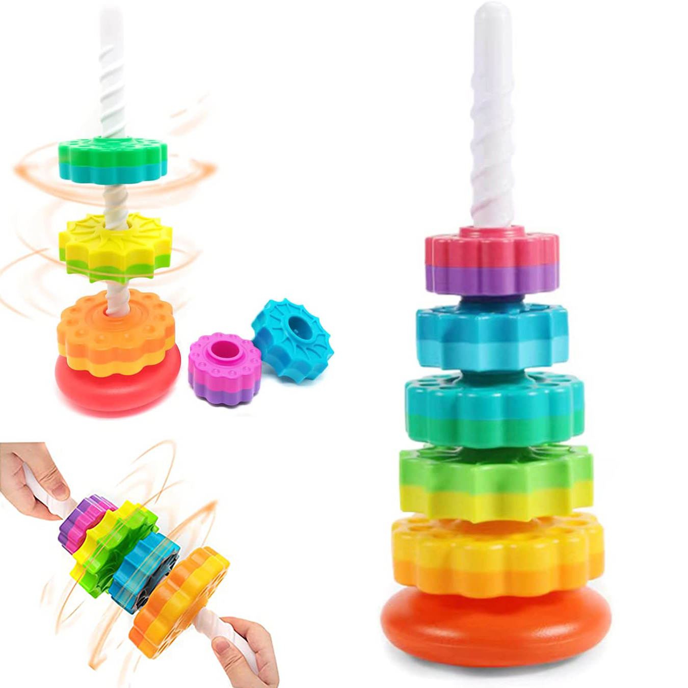 Baby Spin Stack Toy Premium Stacking Toy For Kids Baby Spinning Toy