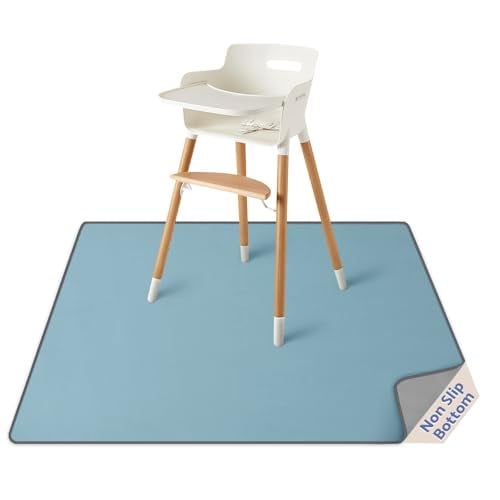 Baby Splat Mat for Under High Chair, 50.4 x 50.4 Inch Wipeable Splash ...