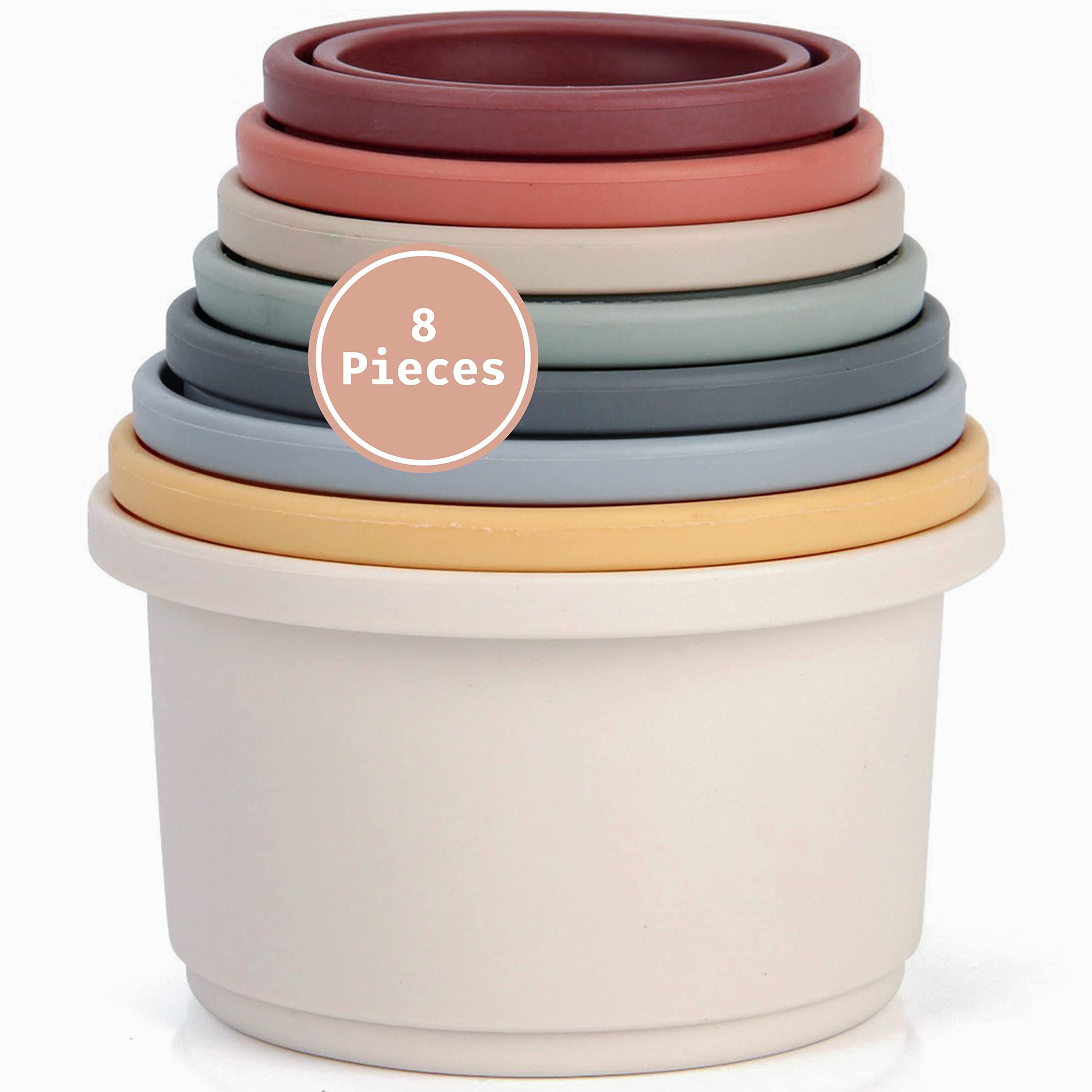 Baby Stacking Cups - (8 Pack) Toddler Stackable Nesting Toy Cup Set ...