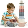 Baby Stacking Cup Bath Toy for Toddlers 1-3, 8 PCS Stackable Nesting ...