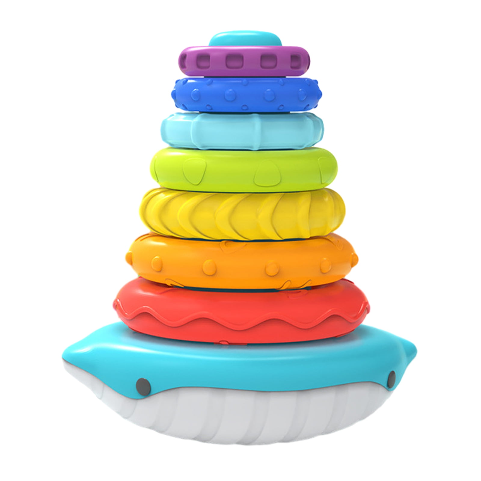 Baby Stacking Toy , Roly-Poly Base With 7 Colorful Rings For Ages 6 ...