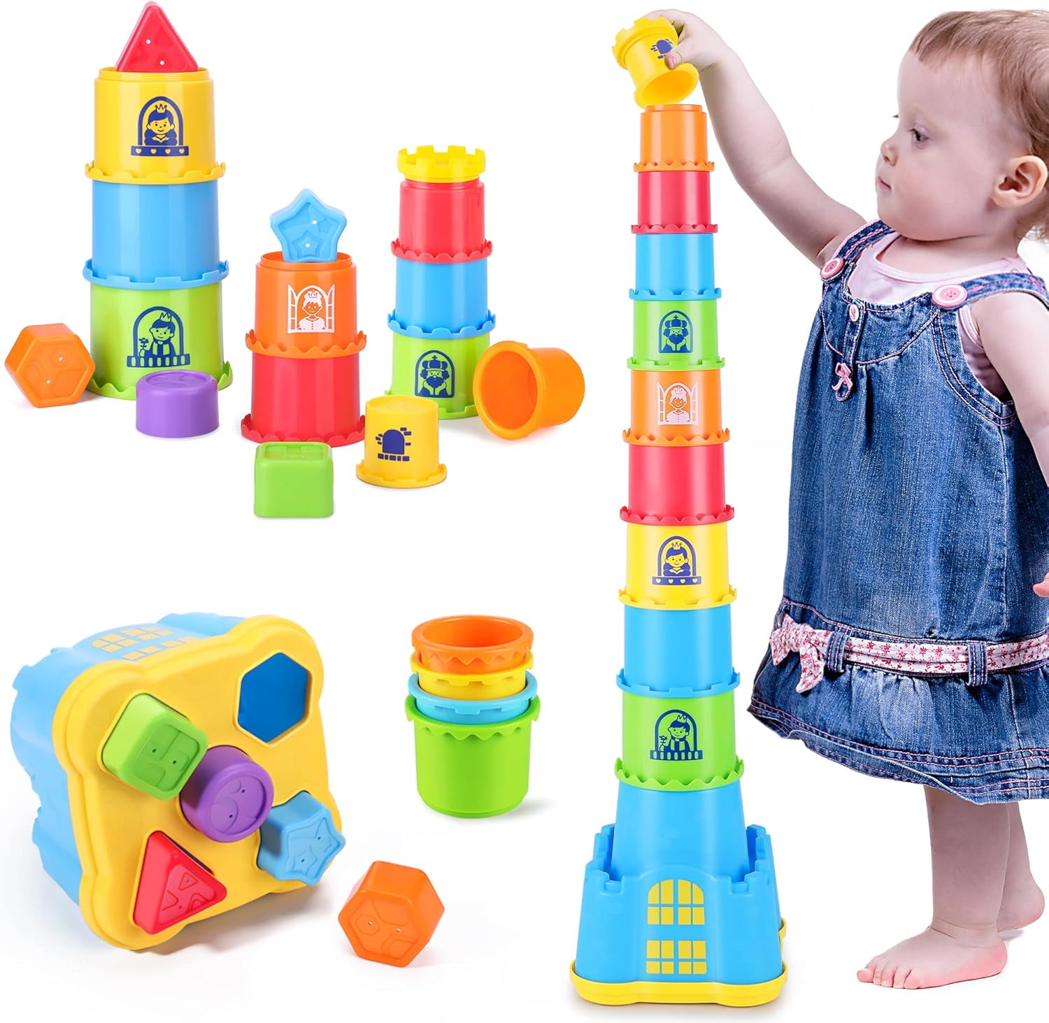 Baby Stacking Toys, Toddler Nesting Stack Cups, Infant Stackable Block ...