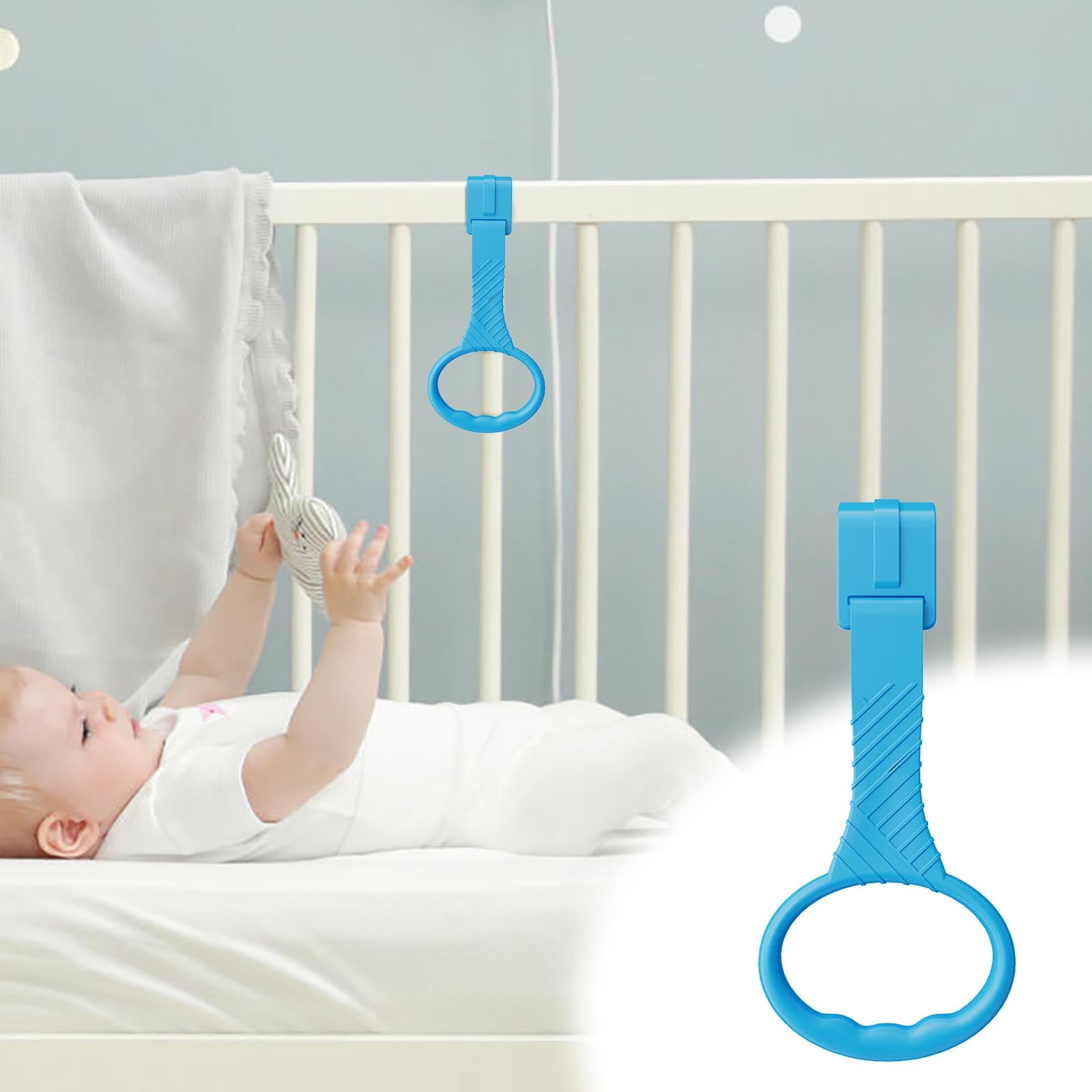 Baby Standing Aid with Crib Attachments | Ergonomic Pull Ring for 8-10 ...