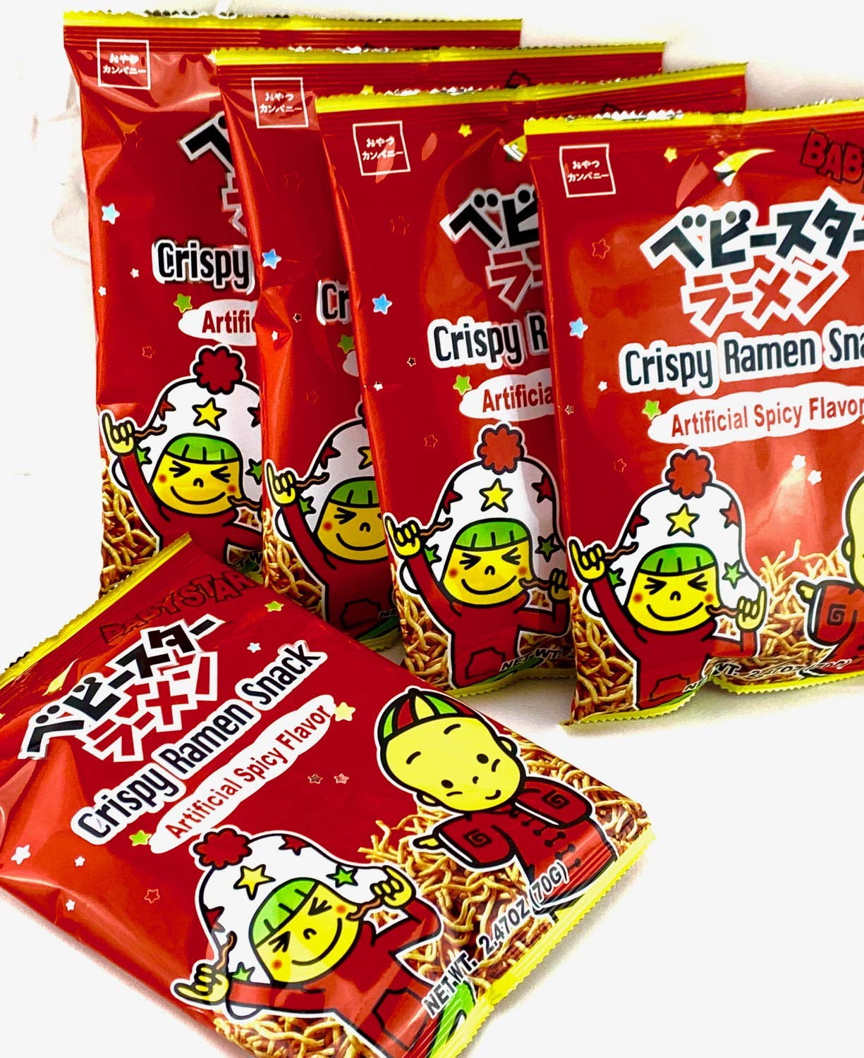 Baby Star Crispy Ramen Snack Pack of MDH15 (Spicy Flavor 2.47oz ...