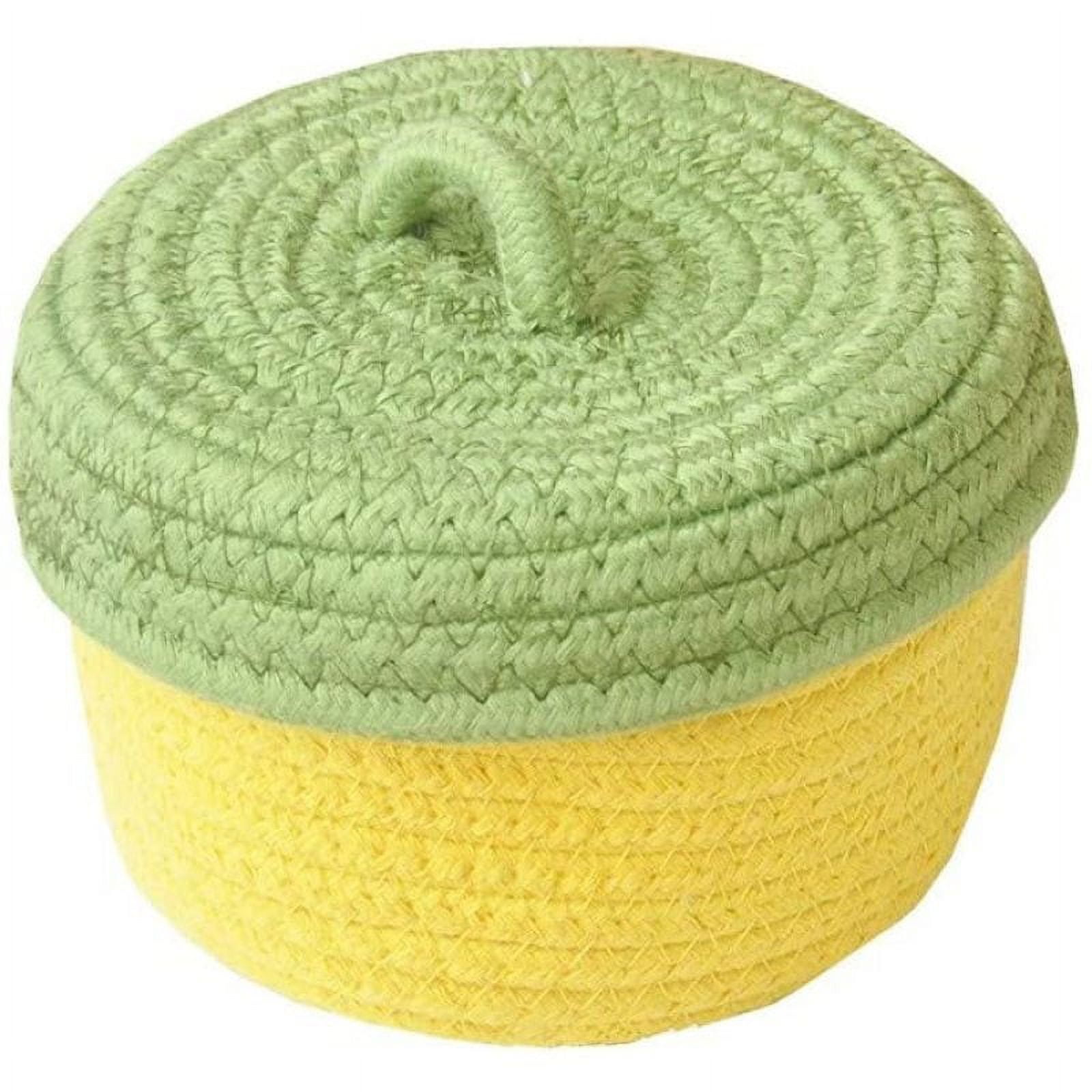 Baby Storage Basket with Lid Natural Cotton Rope Storage Box Nursery ...