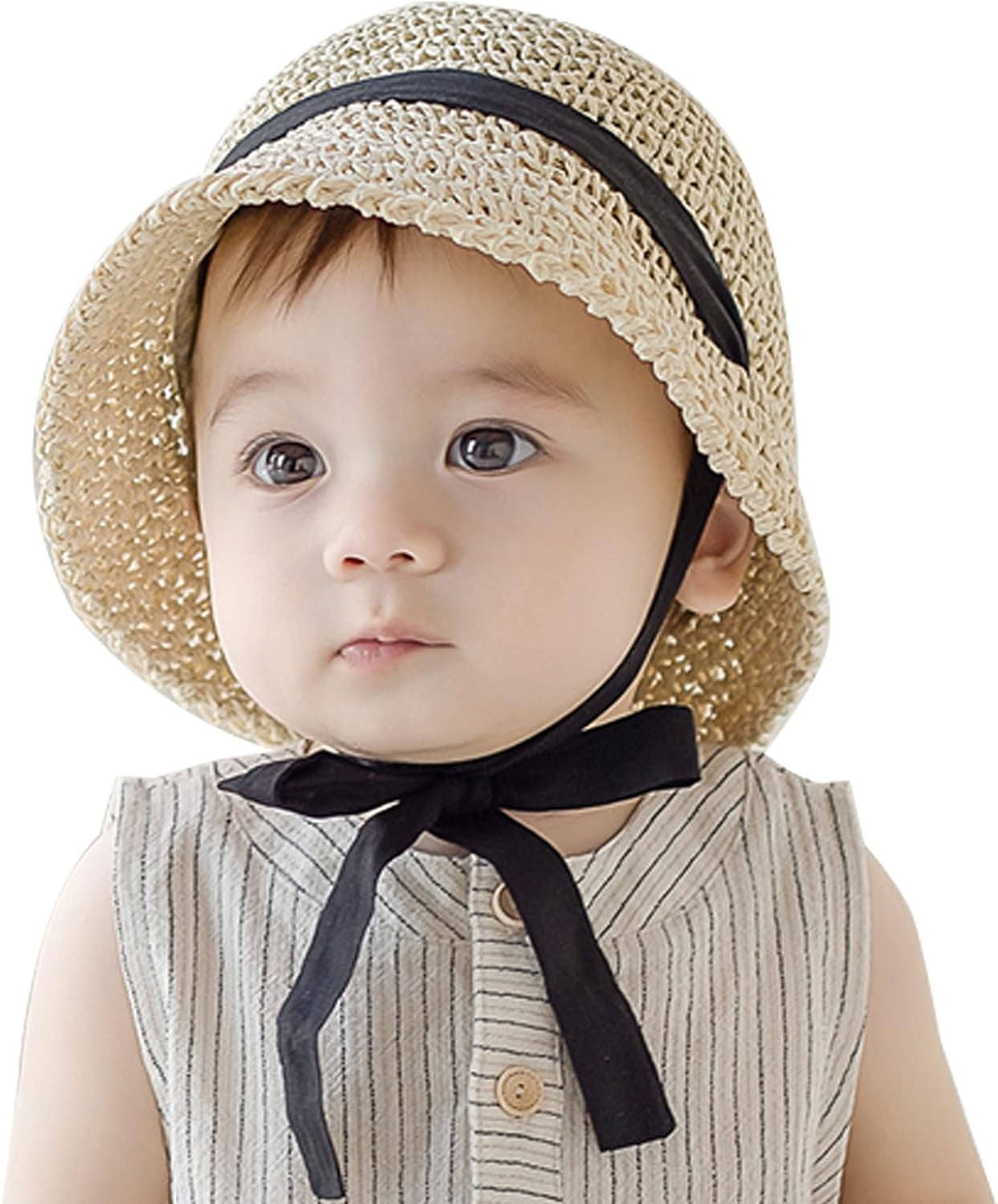 Baby Straw Hat Outdoor Toddler Kid Sun Protection Hats Foldable Beach ...