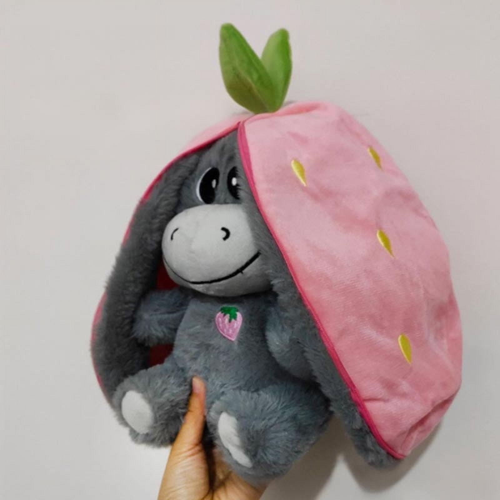 Baby Strawberry Donkey Plush Toy Stuffed Creative Into Fruit Transform ...