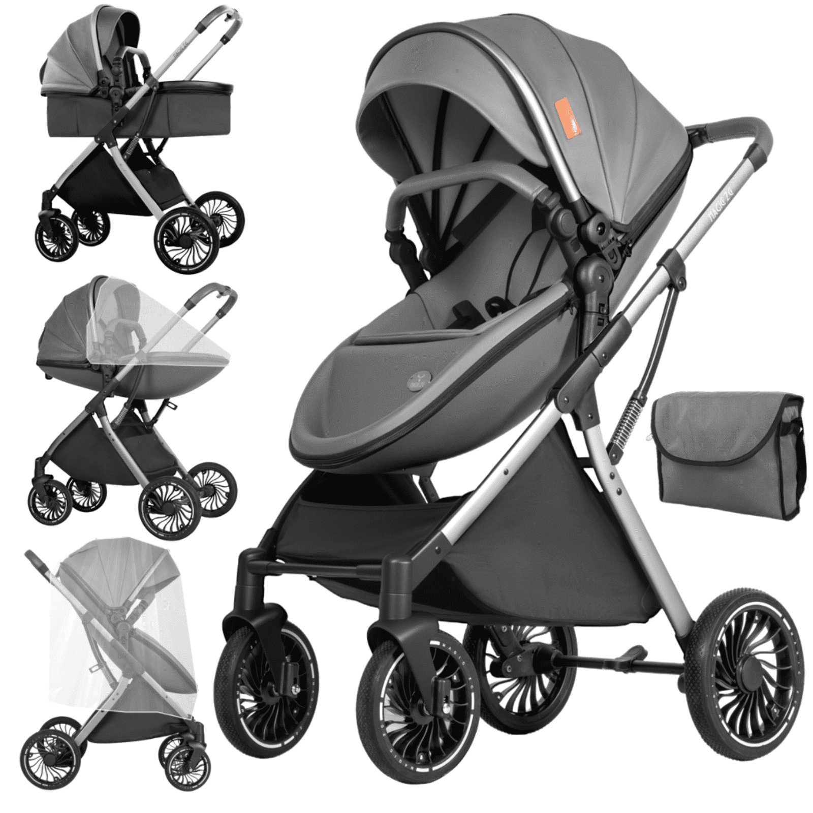 Baby Stroller,Compact Toddler Carriage,Newborn Pram with Diaper Bag ...