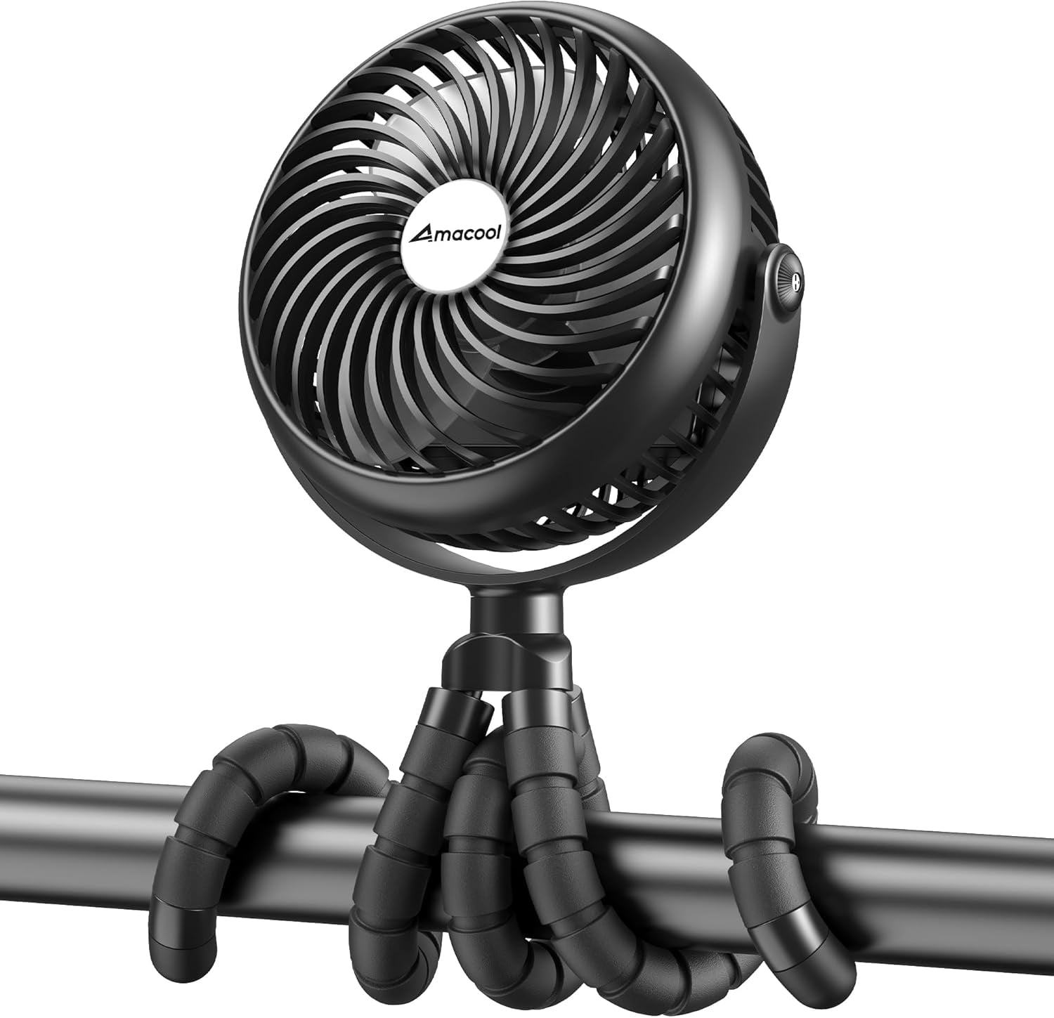 Baby Stroller Fan - 5000mAh Rechargeable, 3-Speed, Strong Yet Quiet ...