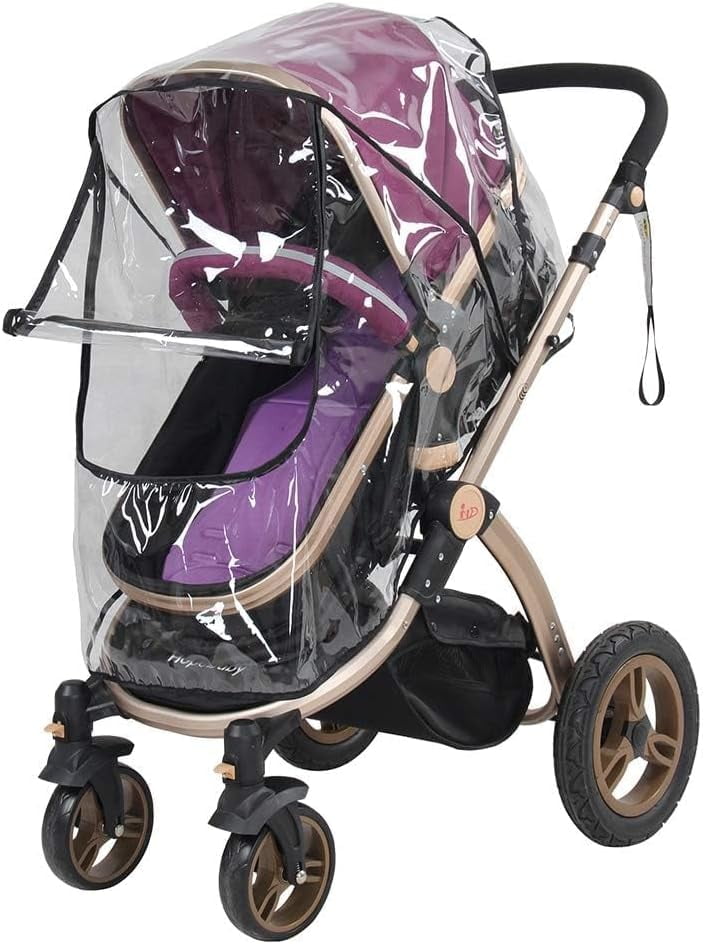 Baby Stroller Rain Cover, Waterproof Dust Wind Shield Zipper Window ...