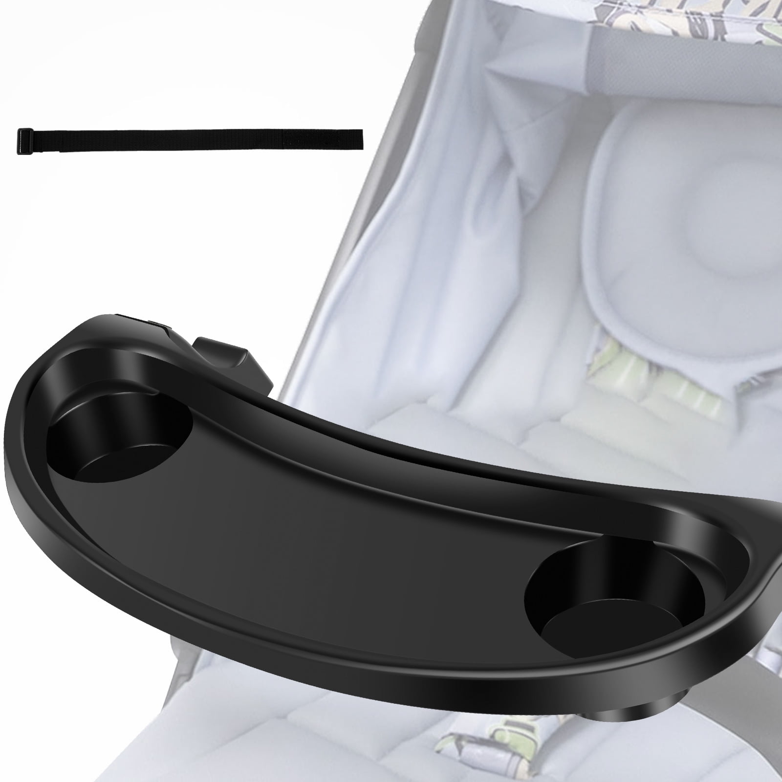 Baby Stroller Snack Tray Stroller Tray Attachment with 2 Cup Holders ...