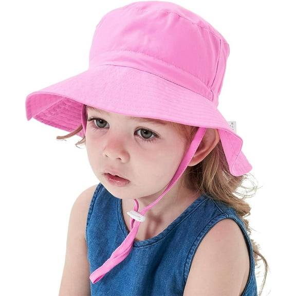Landzoo One Baby Girl Sun Hat With UPF 50+ Outdoor Adjustable Toddler Beach Hat With Wide Brim ...
