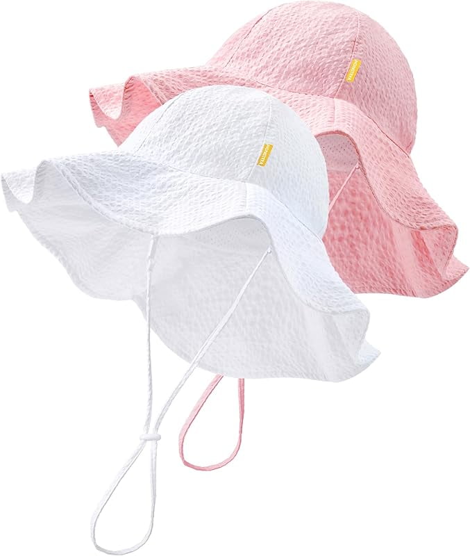 Baby Sun Hat Toddler Girl Beach Hat Adjustable Outdoor Summer Hat UPF ...