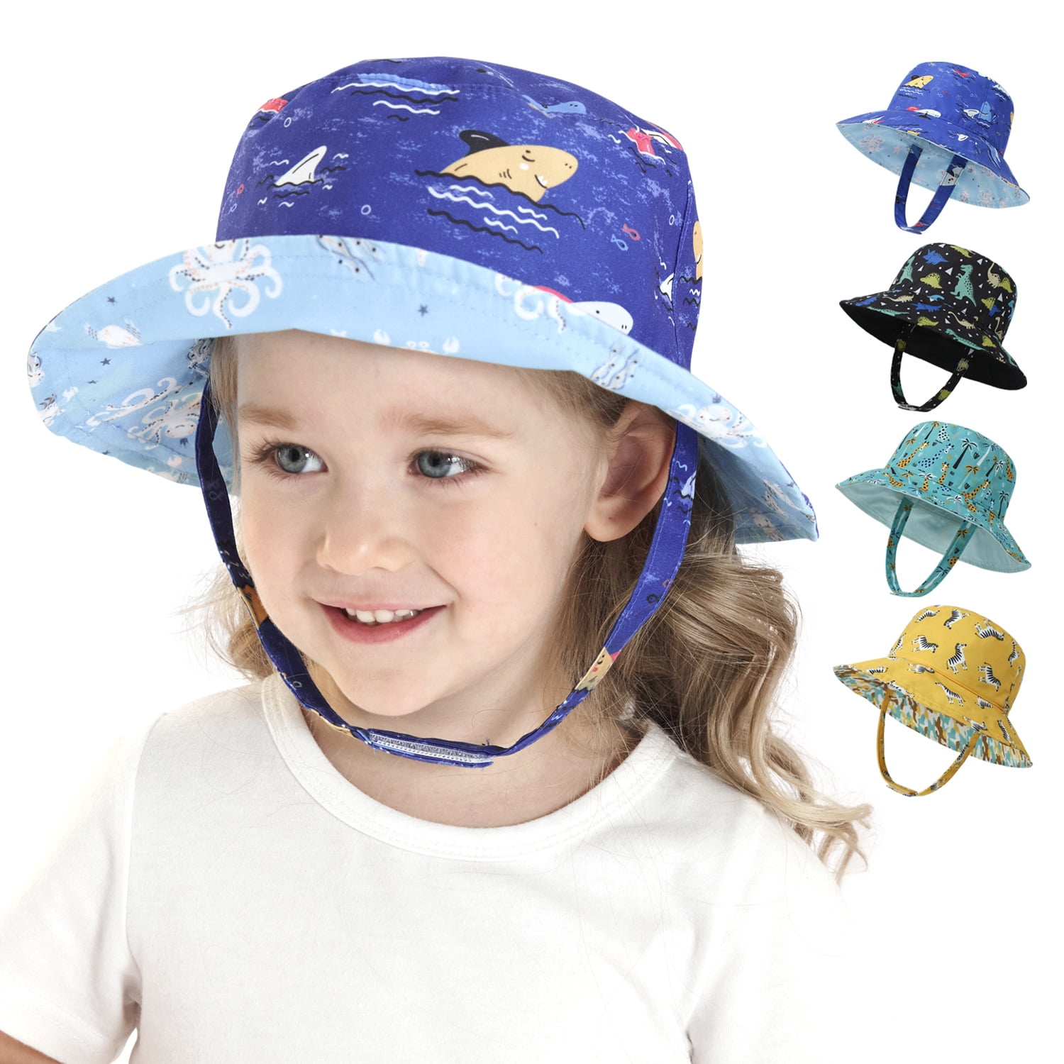 Baby Sun Hat Toddler Summer Hats UPF 50+ Baby Bucket Hat Protective ...