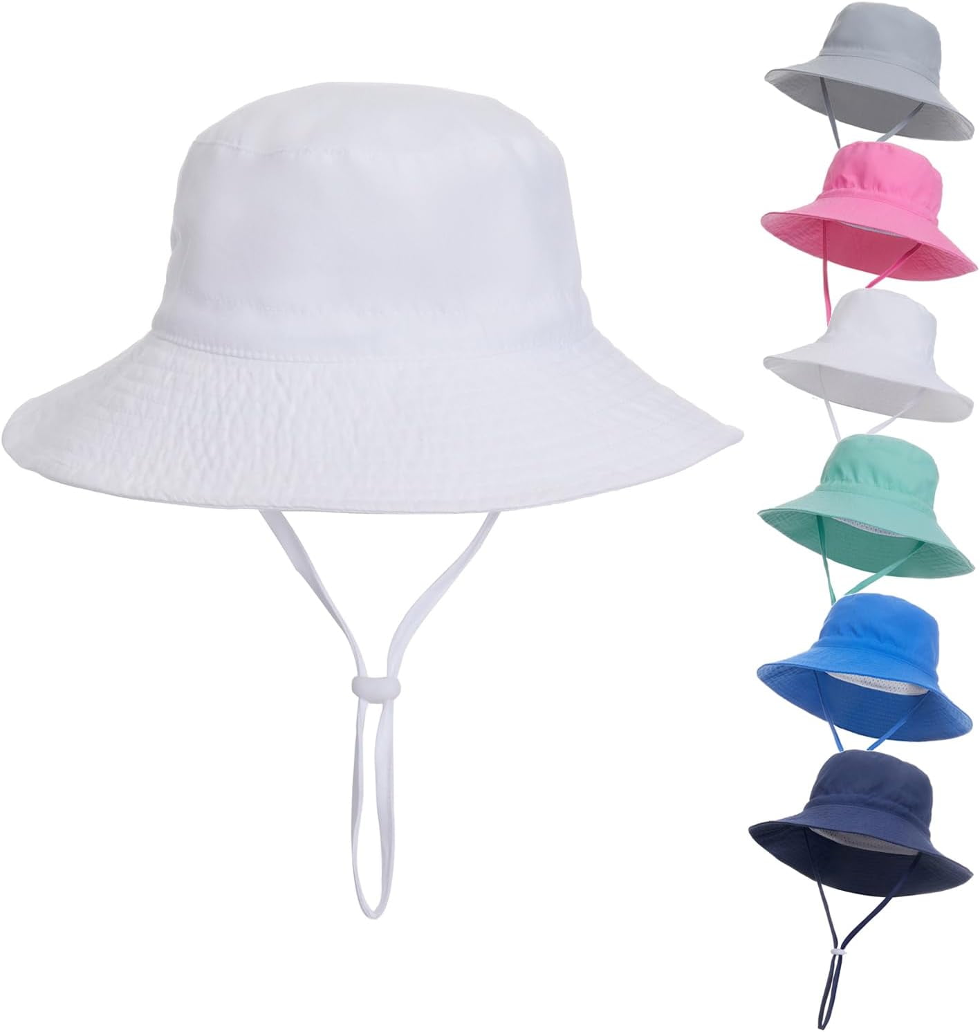 Baby Sun Hat Toddler Summer UPF 50+ Sun Protective Bucket Hat Wide Brim ...